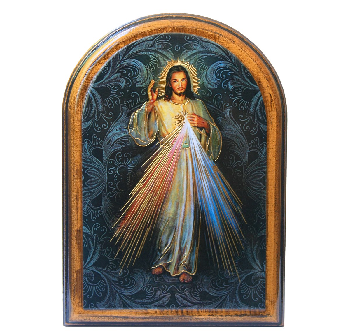 DIVINE MERCY WOODEN ARCHED PLAQUE - Divine Mercy Gift Shop