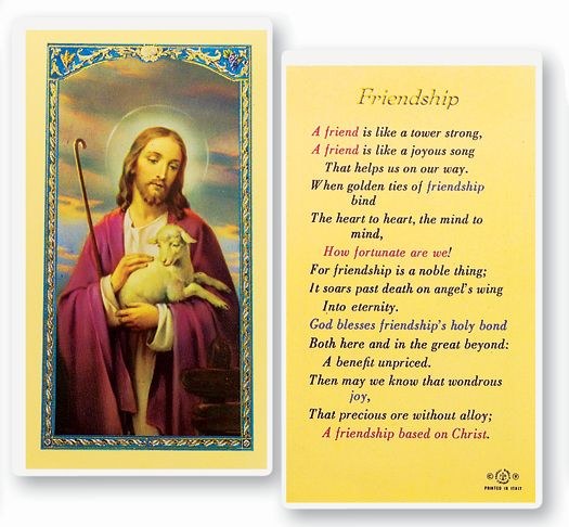 FRIENDSHIP-GOOD SHEPHERD PRAYER CARD - Divine Mercy Gift Shop