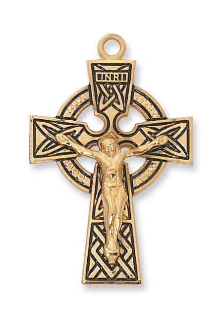 GOLD OVER STERLING CELTIC CRUCIFIX - Divine Mercy Gift Shop