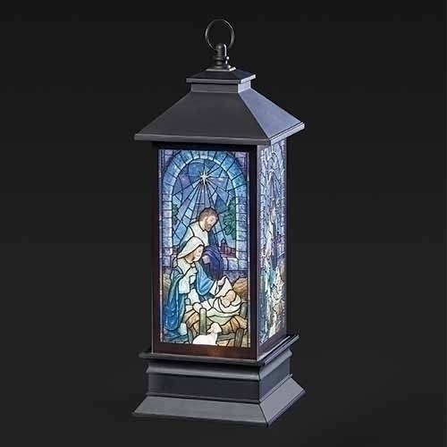 LED HOLY FAMILY 10.5" SWIRL LANTERN - Divine Mercy Gift Shop