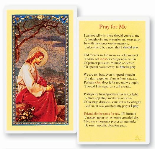 PRAY FOR ME PRAYER CARD - Divine Mercy Gift Shop