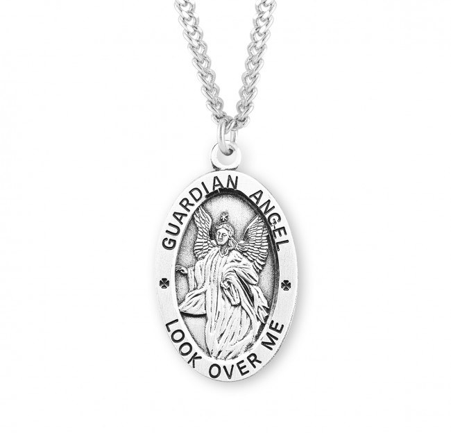 SS OVAL GUARDIAN ANGEL MEDAL - Divine Mercy Gift Shop