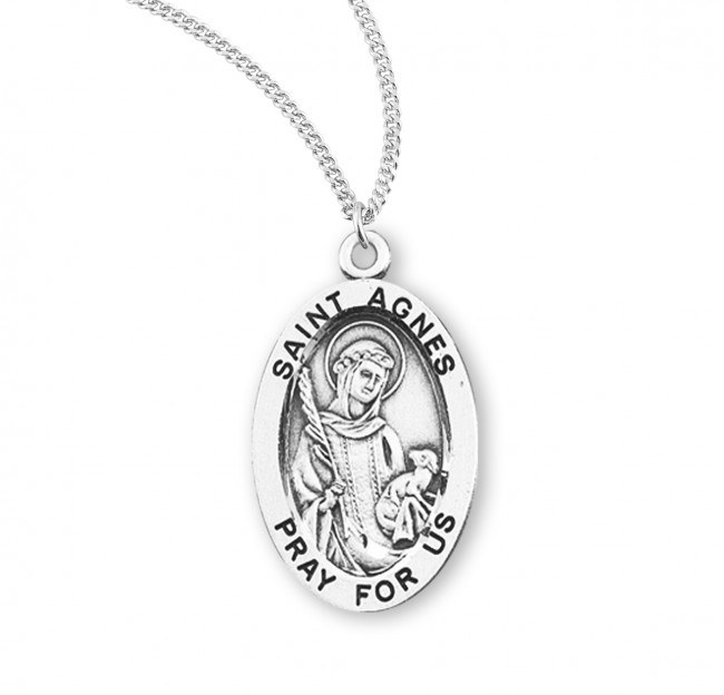 SS OVAL ST AGNES MEDAL - Divine Mercy Gift Shop