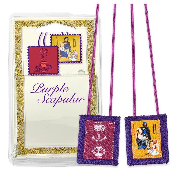 PURPLE WOOL SCAPULAR - Divine Mercy Gift Shop