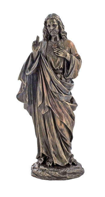 SACRED HEART OF JESUS COLD-CAST BRONZE STATUE - Divine Mercy Gift Shop