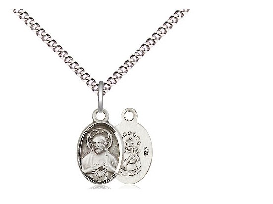 STERLING SILVER TINY SCAPULAR MEDAL WITH 18'' CHAIN - Divine Mercy Gift ...