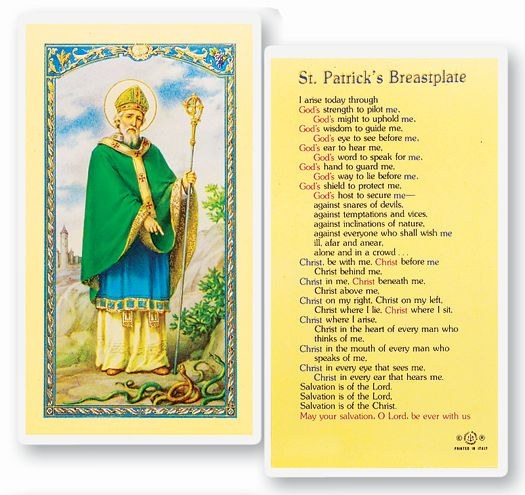 ST PATRICK'S BREASTPLATE PRAYER CARD - Divine Mercy Gift Shop