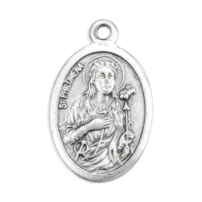 ST PHILOMENA OXIDIZED MEDAL 1" - Divine Mercy Gift Shop