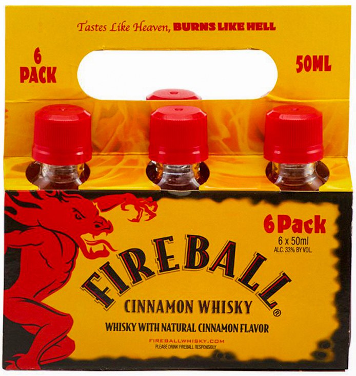 Fireball Cinnamon Whisky 6pk 50ml - Legacy Wine and Spirits