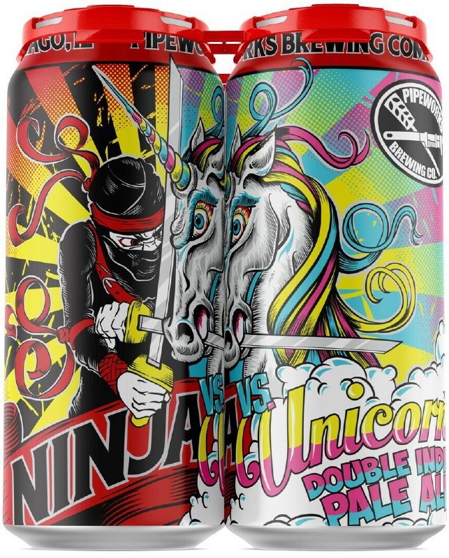 Pipeworks Ninja VS Unicorn IPA 4pk 16oz Can - Legacy Wine and Spirits
