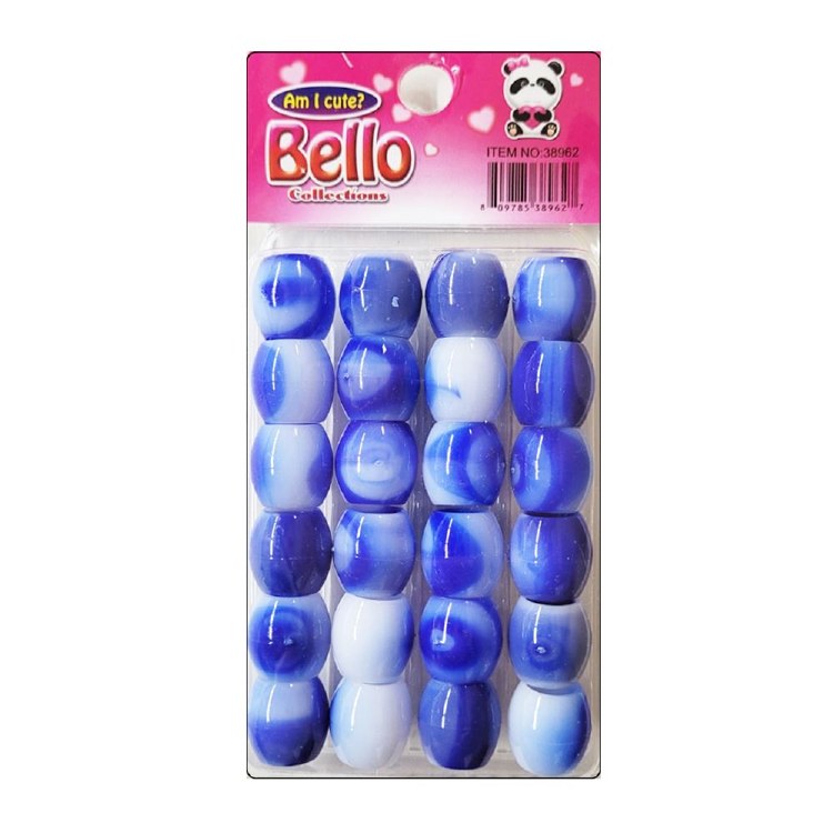 Bello Jumbo Hair Beads - Small Package - Swirl Blue #38962 - Beauty ...
