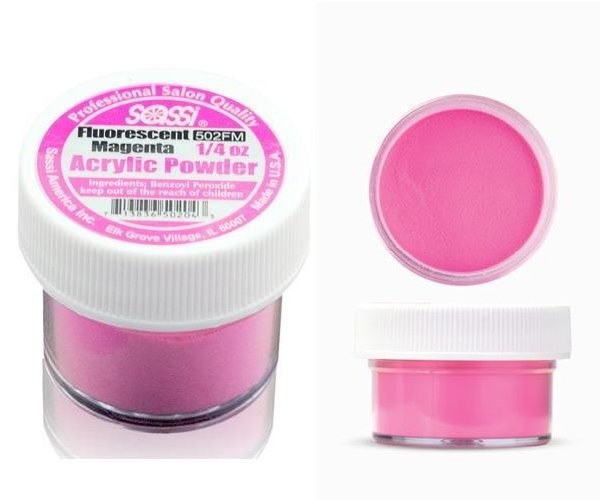 Sassi Dip & Acrylic Color Powder - #502FM - 1/4oz - Fluorescent Magenta ...