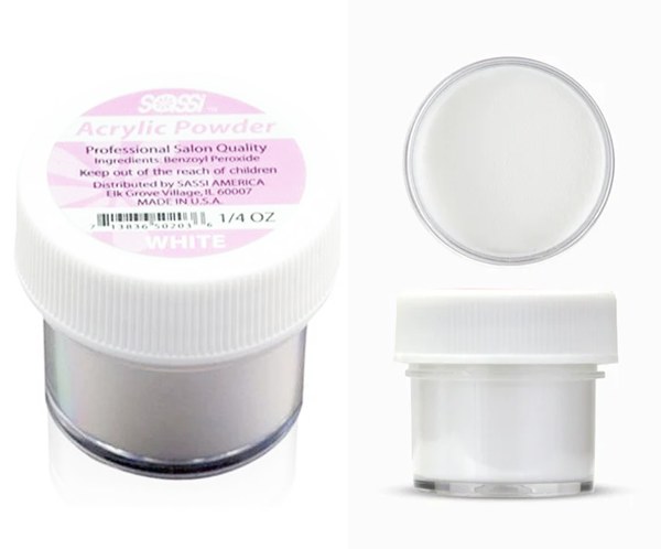Sassi Dip & Acrylic Color Powder - #502W - 1/4oz - White - Beauty Depot ...