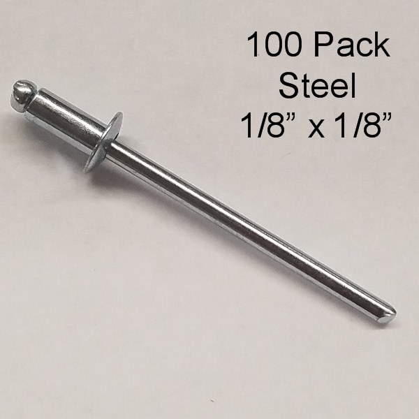 100PK STEEL RIVETS 1/8" x 1/8" - Big Tool Store LLC