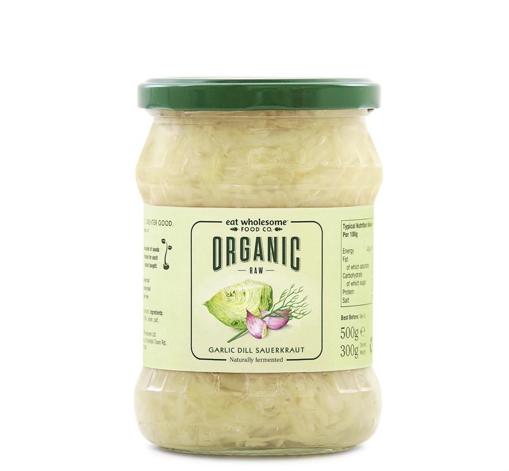 Eat Wholesome Organic Raw Dill & Garlic Kraut 500g - Fairhaven ...