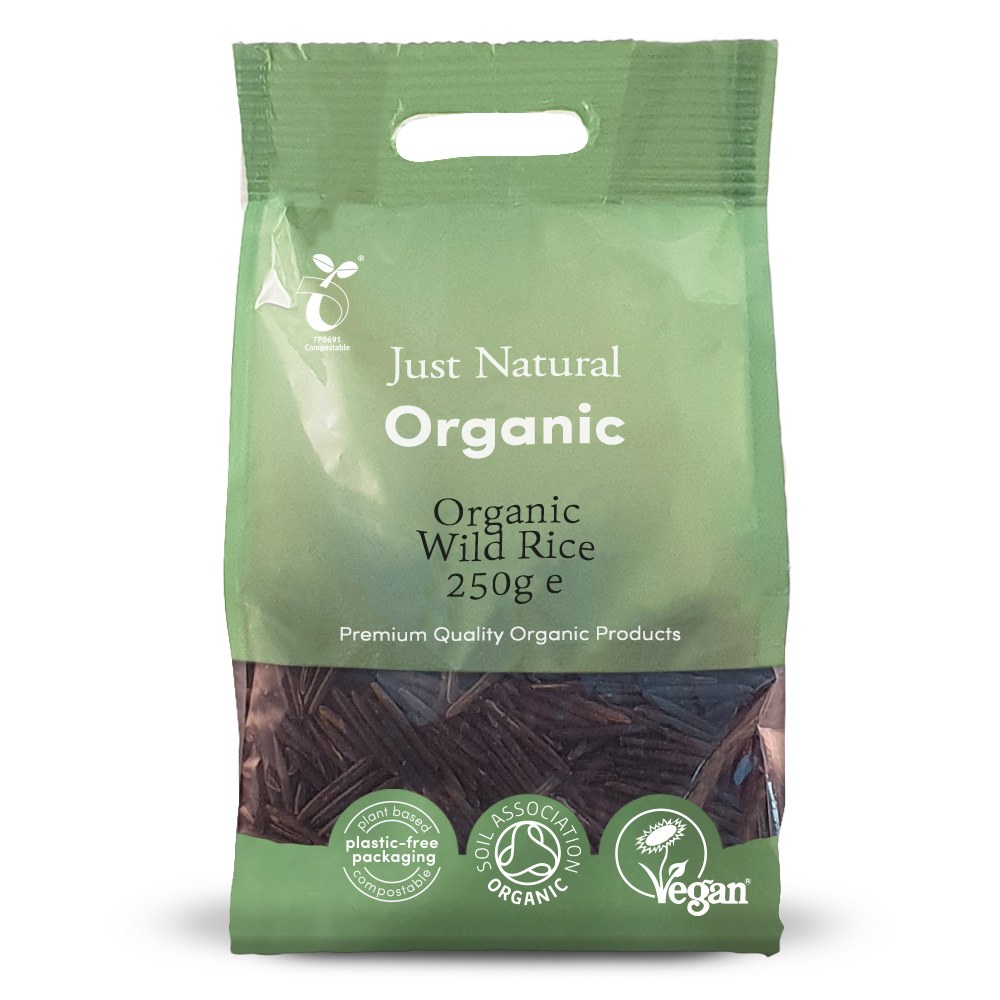 Just Natural Organic Wild Rice 250g - Fairhaven Wholefoods Ltd