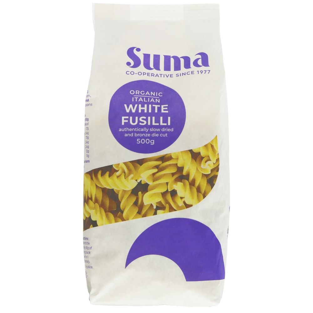 Suma Og White Fusilli - Paper - Fairhaven Wholefoods Ltd