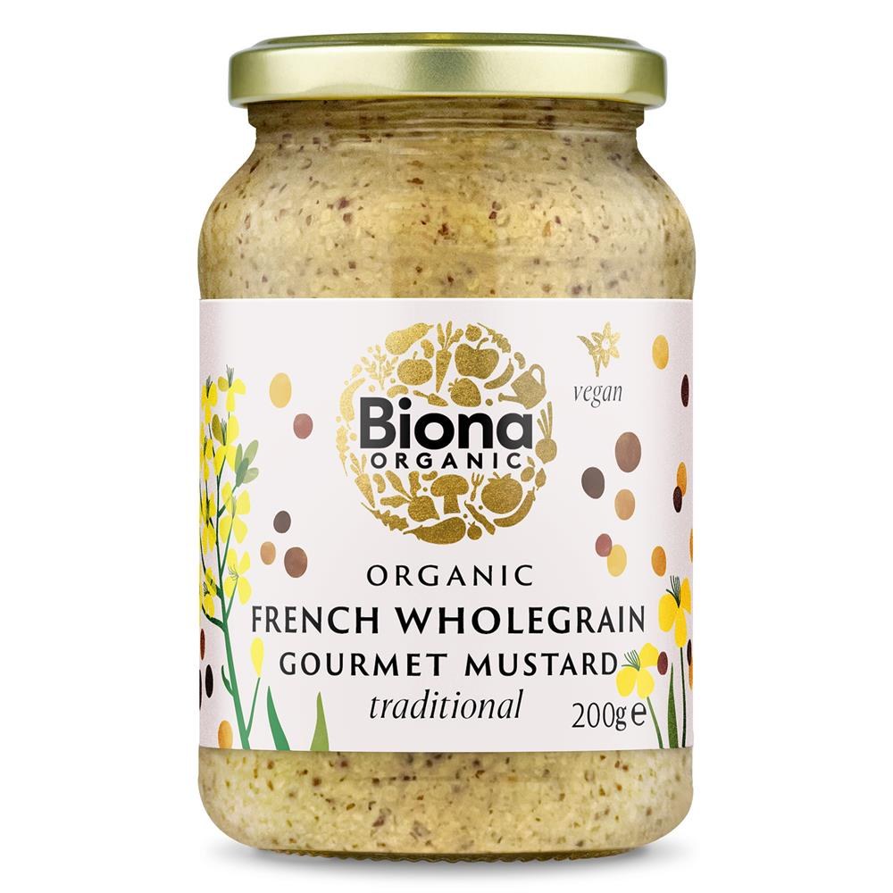 Biona Organic French Wholegrain Mustard - Fairhaven Wholefoods Ltd