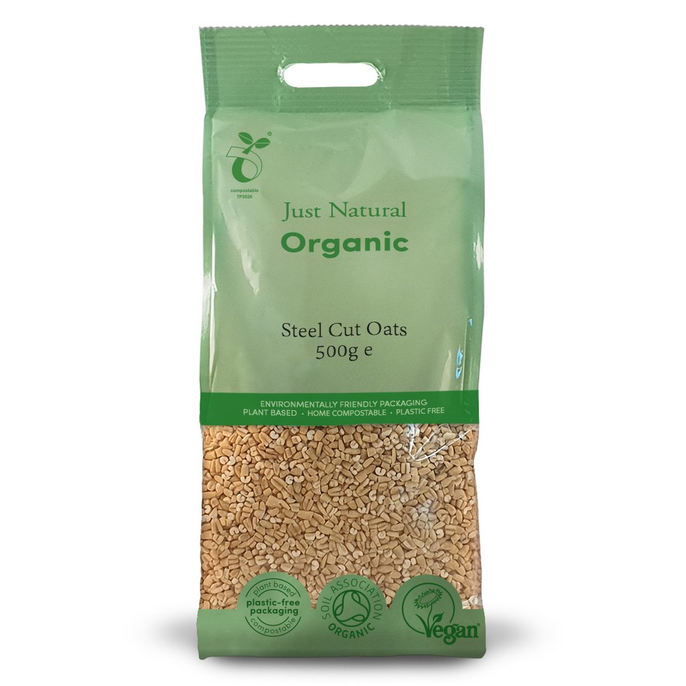 Just Natural Organic Steel Cut Oats 500g - Fairhaven Wholefoods Ltd