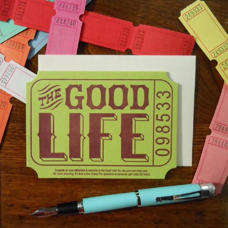 Card Retirement GOOD LIFE Ticket - Champion Party Supply