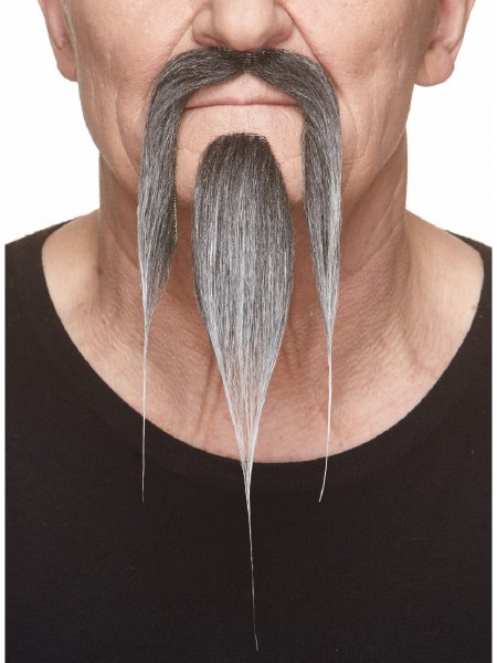 Beard/Mustache Fu Manchu Grey - Champion Party Supply