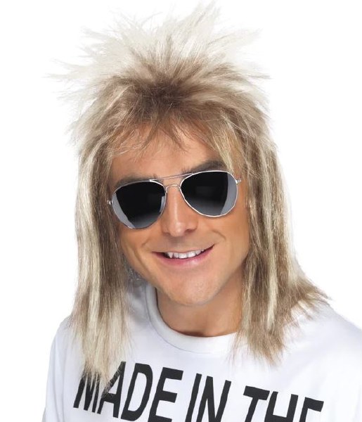 Mixed Blonde 80's Mullet Wig - Champion Party Supply