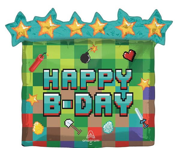 Minecraft • Jumbo 25" Happy Birthday Mylar Helium Balloon - Champion ...