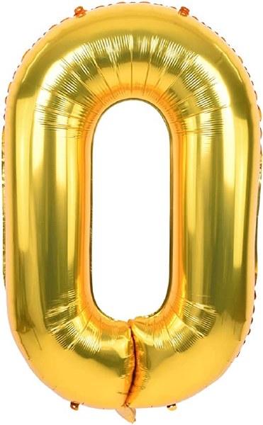 Jumbo 34" Helium Number Mylar Balloon • Gold 0 - Champion Party Supply