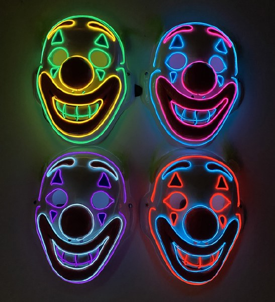 Rainbow Clown Neon Light Up Mask - Champion Party Supply