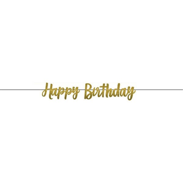 Gold Birthday Ribbon Banner - Champion Party Supply