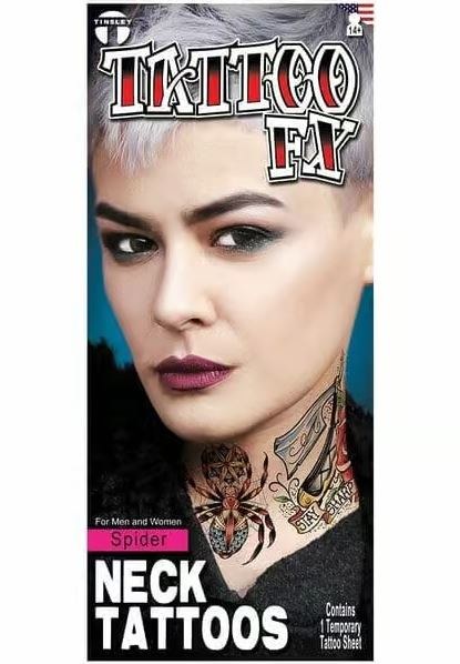 TattooFX Spider Neck Tattoo - Champion Party Supply