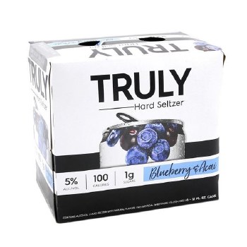 Truly Blueberry Acai Hard Seltzer 6 Pack Cans