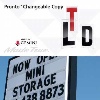 GEMINI PRONTO LETTERS 6" BLACK 100pcs - RELIABLE SIGN SUPPLY