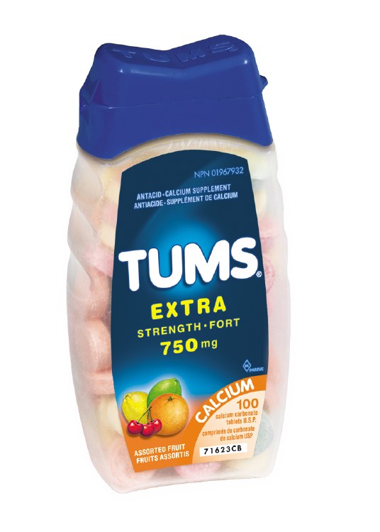 Tums Ex. Assorted Fruit - 750mg (24) (89383) - Kays Wholesale INC