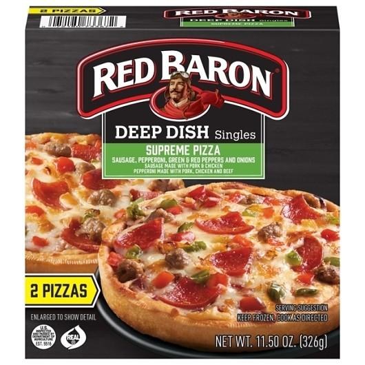 Red Baron Supreme Deep Dish Pizza Singles - 2/BOX (12) - Kays Wholesale INC