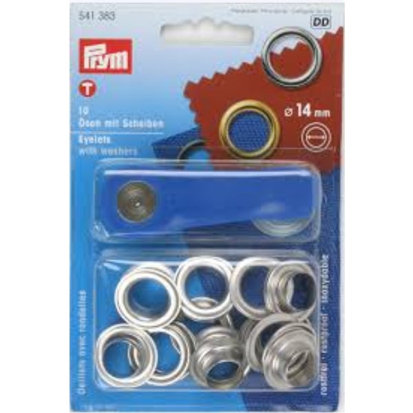 Prym Eyelets With Washer 14mm silver - WM Trimmings