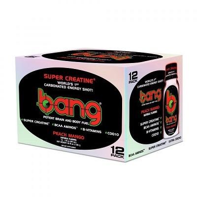 Bang Carbonated Energy Shots- Peach Mango 3oz 2/12 pk - Ravi's Import ...