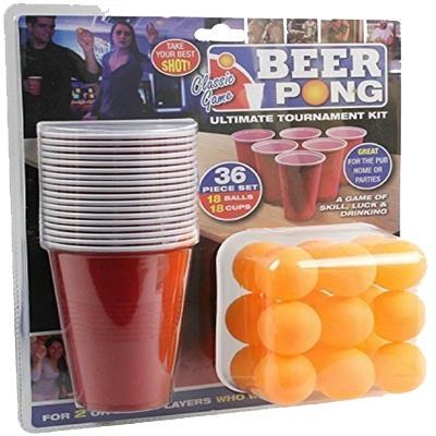 Party Solutions Beer Pong Set (cups with Balls) 18 pc - Ravi's Import ...