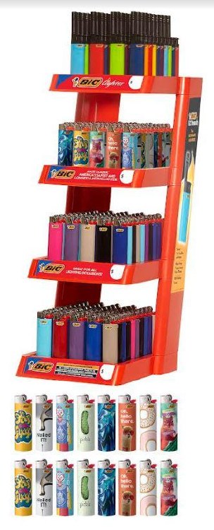 BiC Lighter 4 Tier Display With 16 Free - Ravi's Import Warehouse