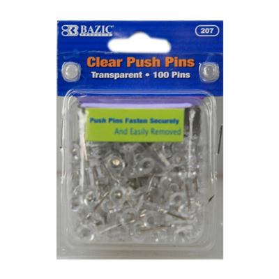 Bazic Clear Transparent Push Pins - Ravi's Import Warehouse