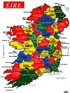 Ireland Map in Irish Chart