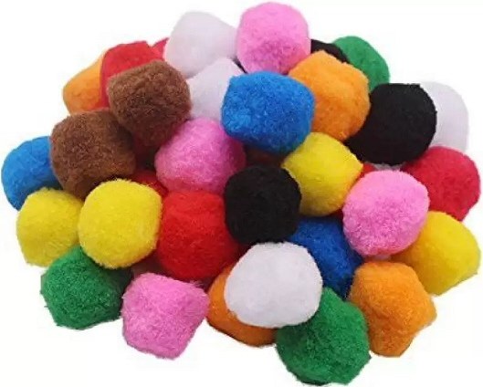 Pom Poms Assorted Colours 40mm (Pack 50)