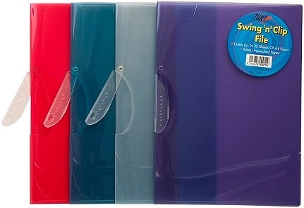 Swing Clip File Assorted Colours - Each