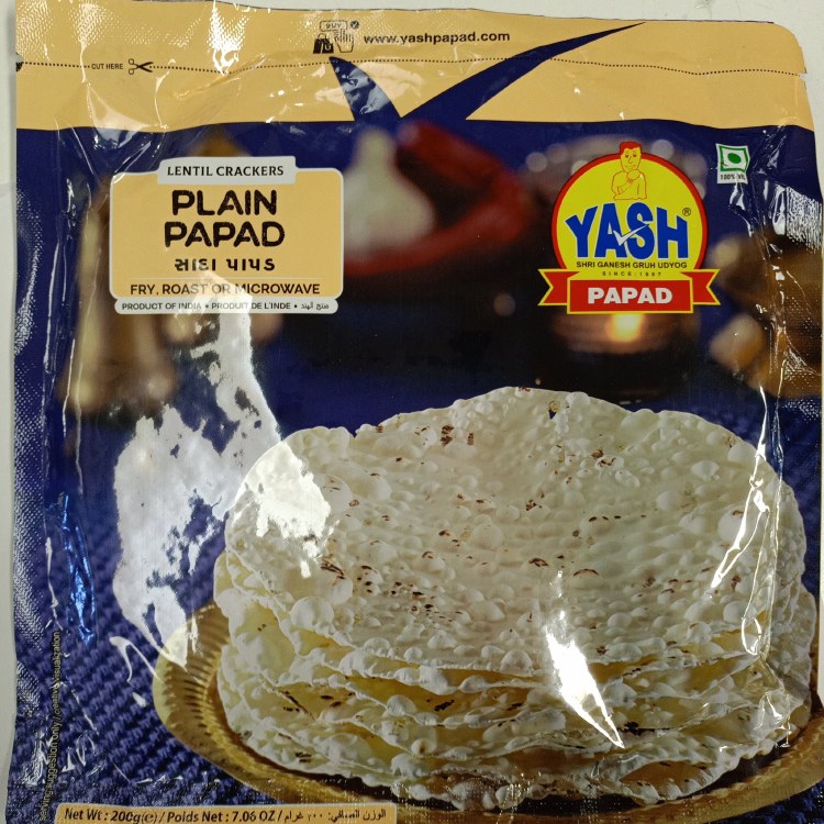Yash Plain Papad 200 G - EZ INDIAN GROCERY