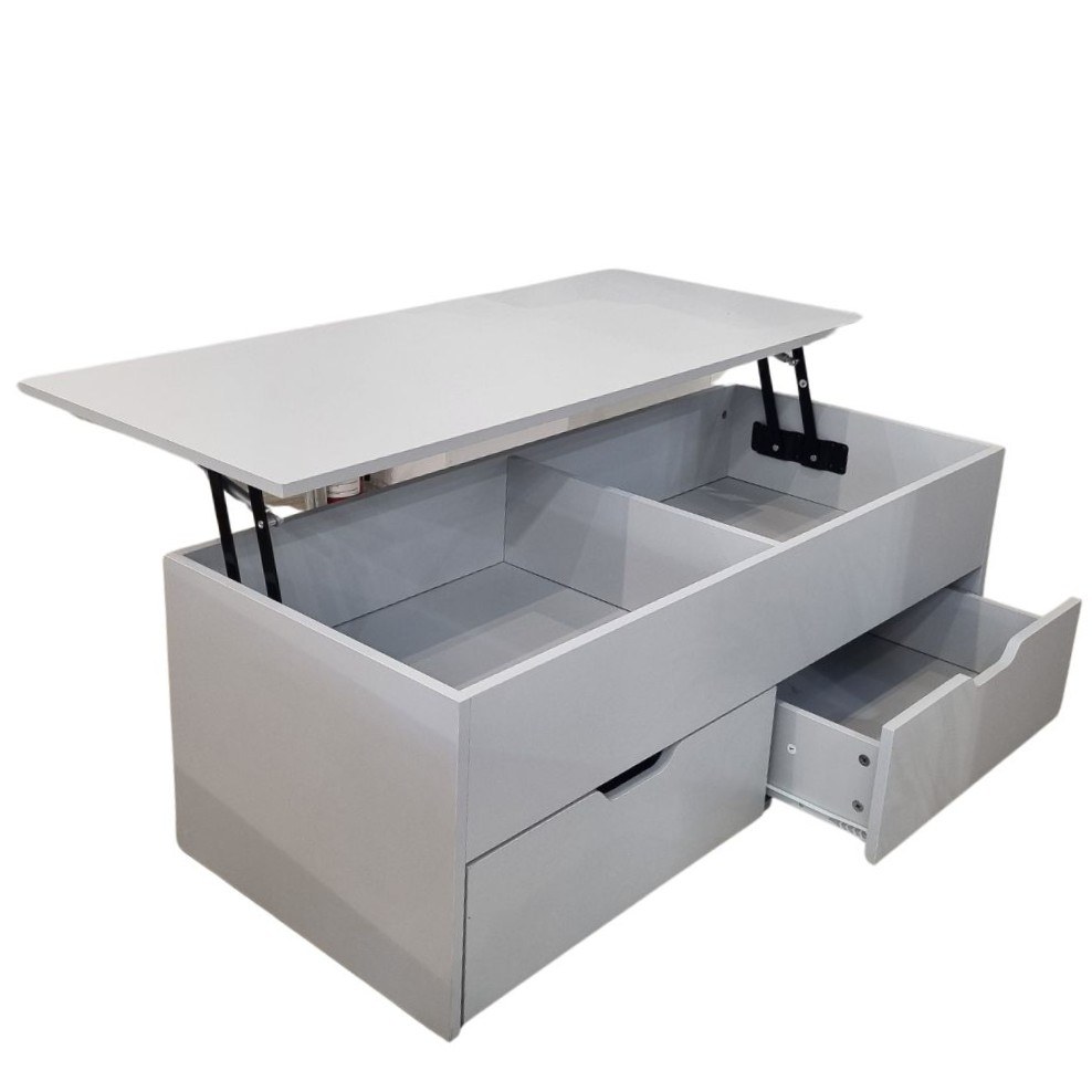 LIGHT GREY COFFEE TABLE W/LIFT TOP