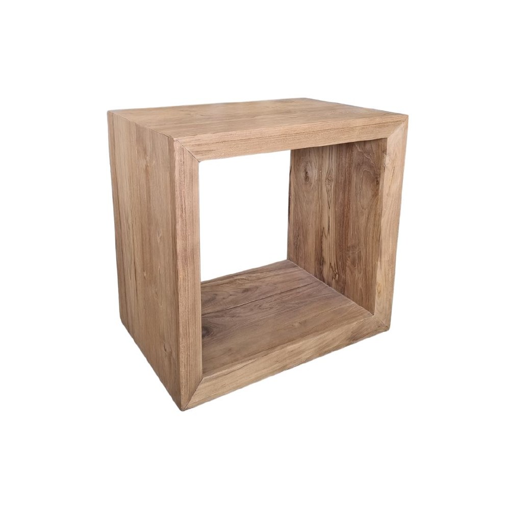 TEAK CUBE SIDETABLE