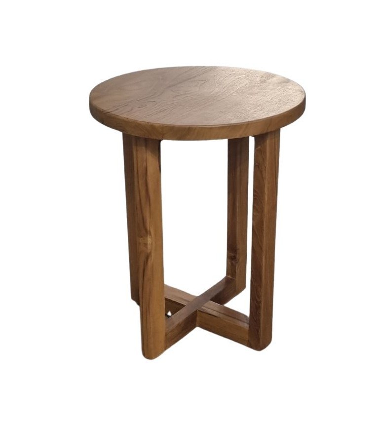 ROUND WOOD SIDE TABLE