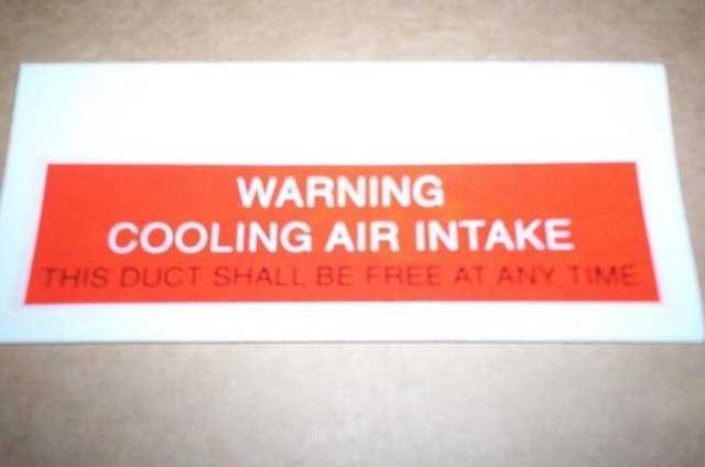 WARNING AIR INTAKE DECAL - C. OBERT & CO.
