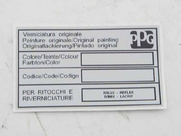 PPG COLOR CODE STICKER, SILVER - C. OBERT & CO.