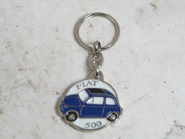 ROYAL BLUE FIAT 500 KEY FOB - C. OBERT & CO.